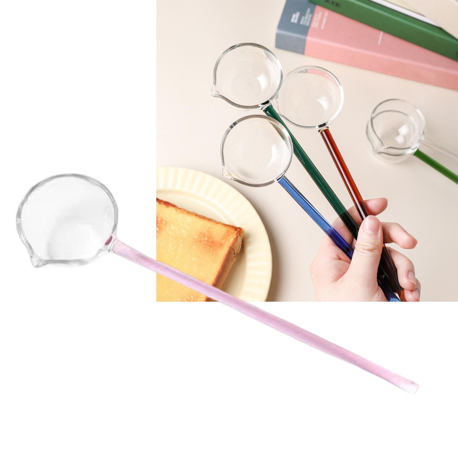 Mouth Blown Glass Cooking Ladle Long Handle Cooking Sauce Gravy Spoon ...