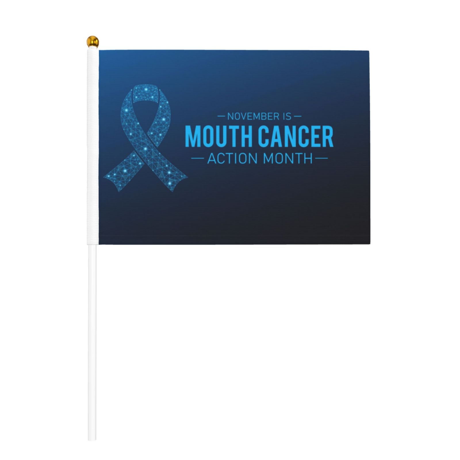 Mouth Cancer Action Awareness Month Flag Small Mini Hand Held Flags ...
