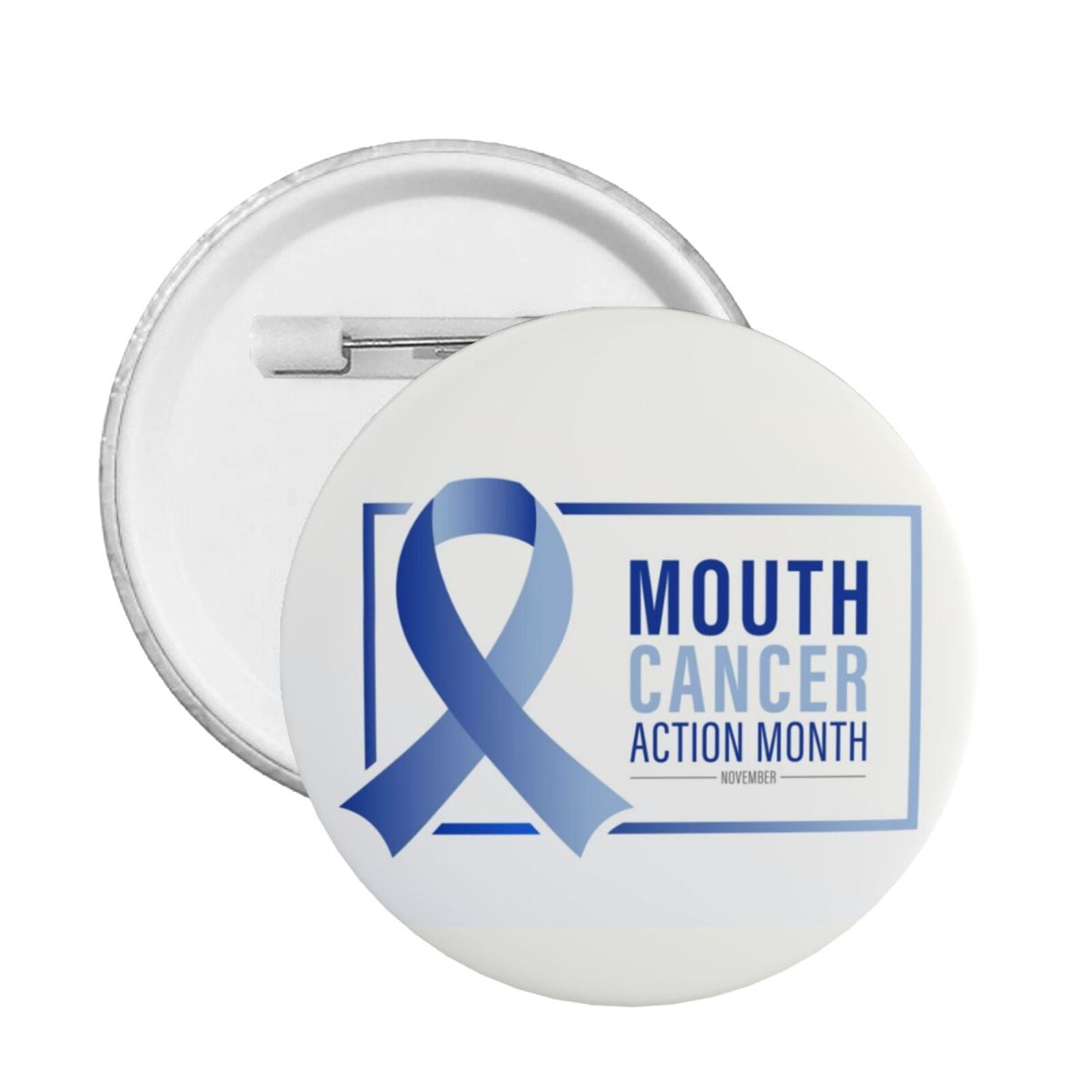 Mouth Cancer Action Awareness Month Pin Button Badge, Personalised ...