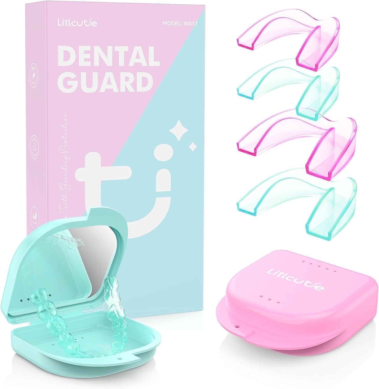 Litlcutie Reusable Night Mouth Guard for Teeth Grinding, 4 Pcs/2 Sizes ...