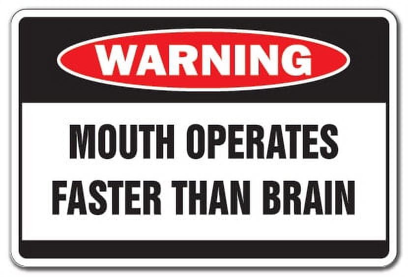 Mouth Operates Faster Warning Decal | Indoor/Outdoor | Funny Home Décor ...