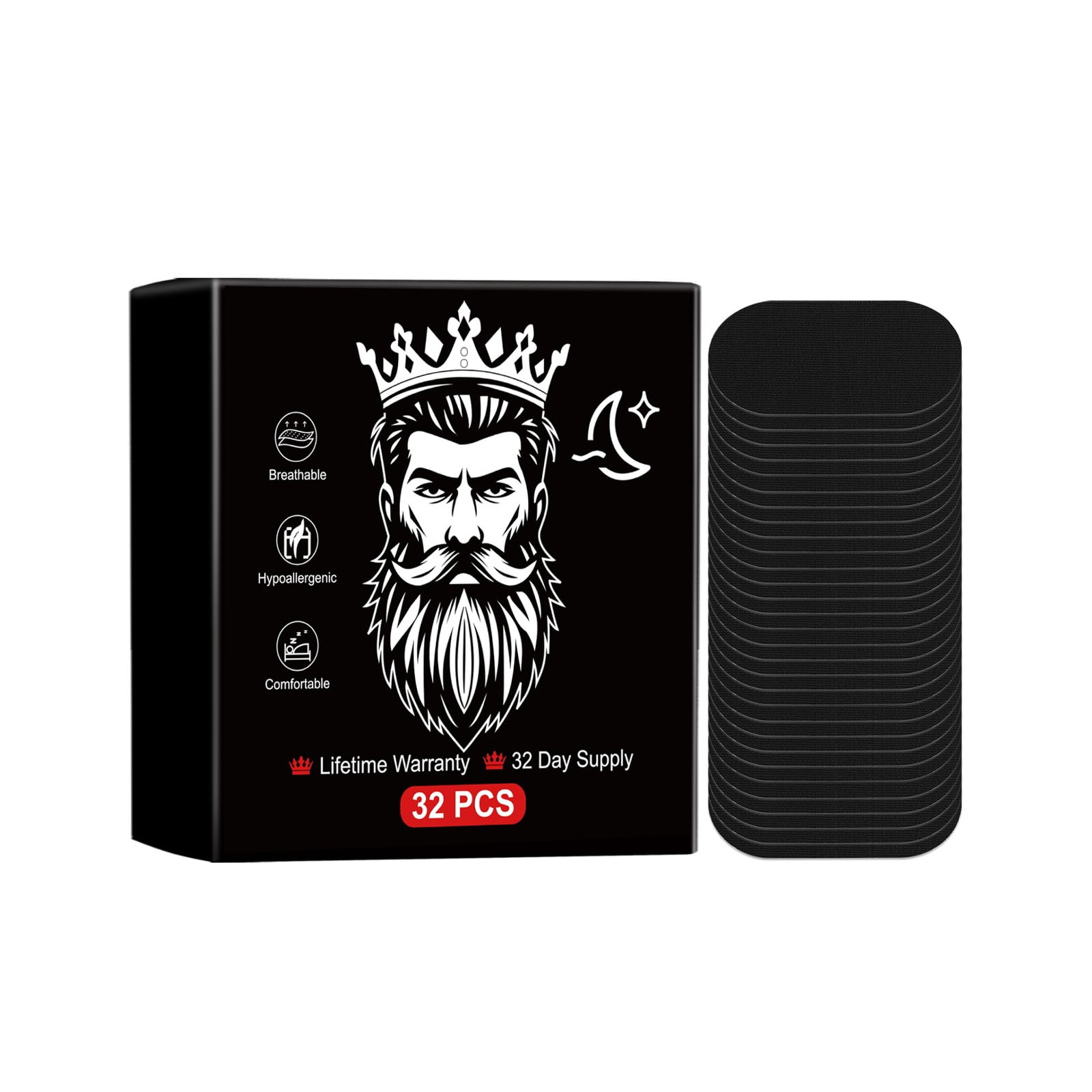 Mouth Tape for Sleeping - 32 Pack Black Anti-Snoring Strips for ...