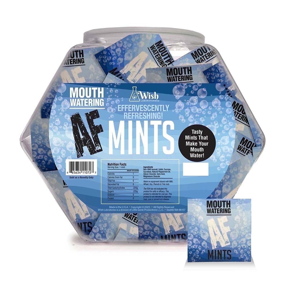 Mouth Watering AF Effervescent Mints, Saliva-Boosting, 100-Piece ...