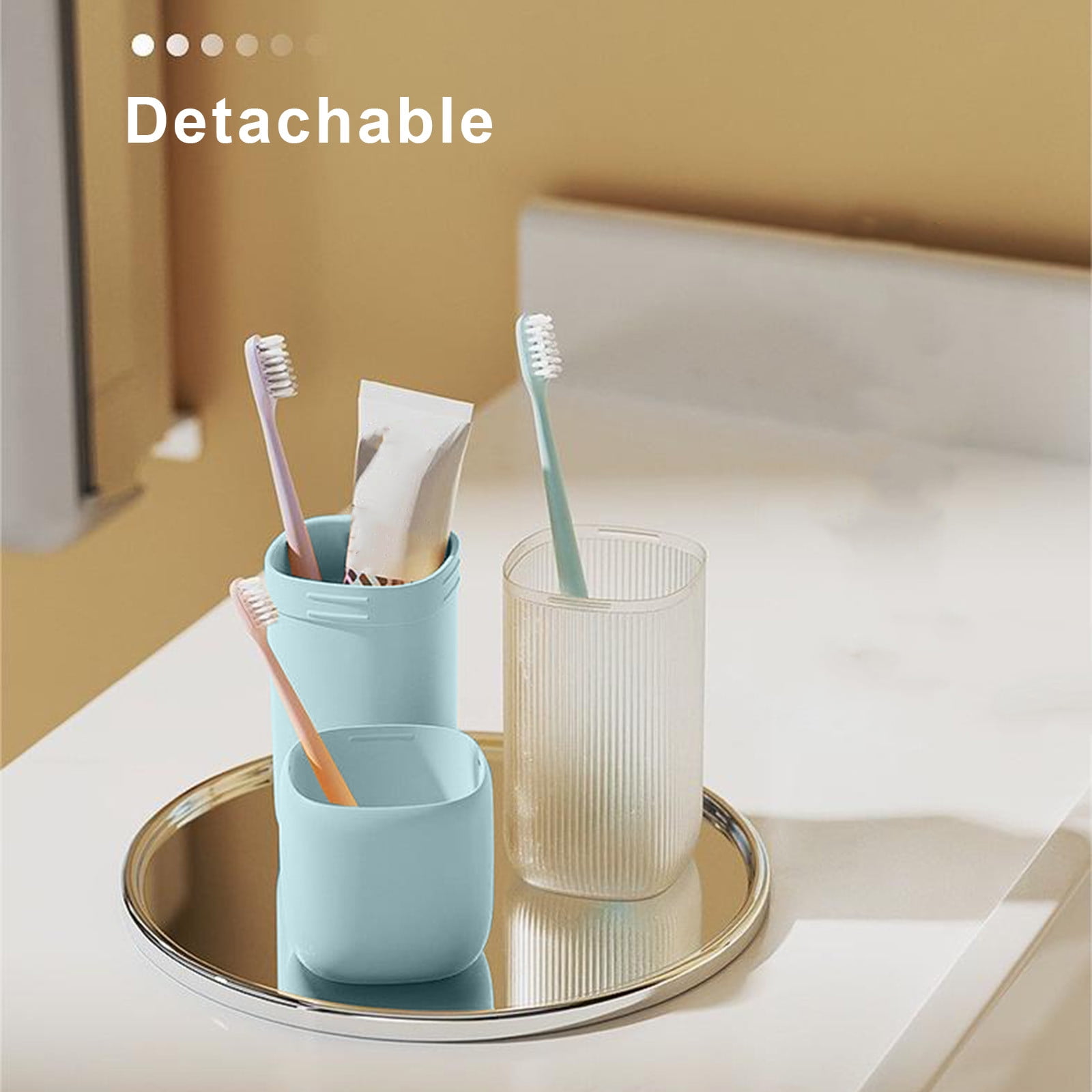 Mouthwash Cup, All-in-One Travel Oral Care Cup, Toothbrush Brush ...