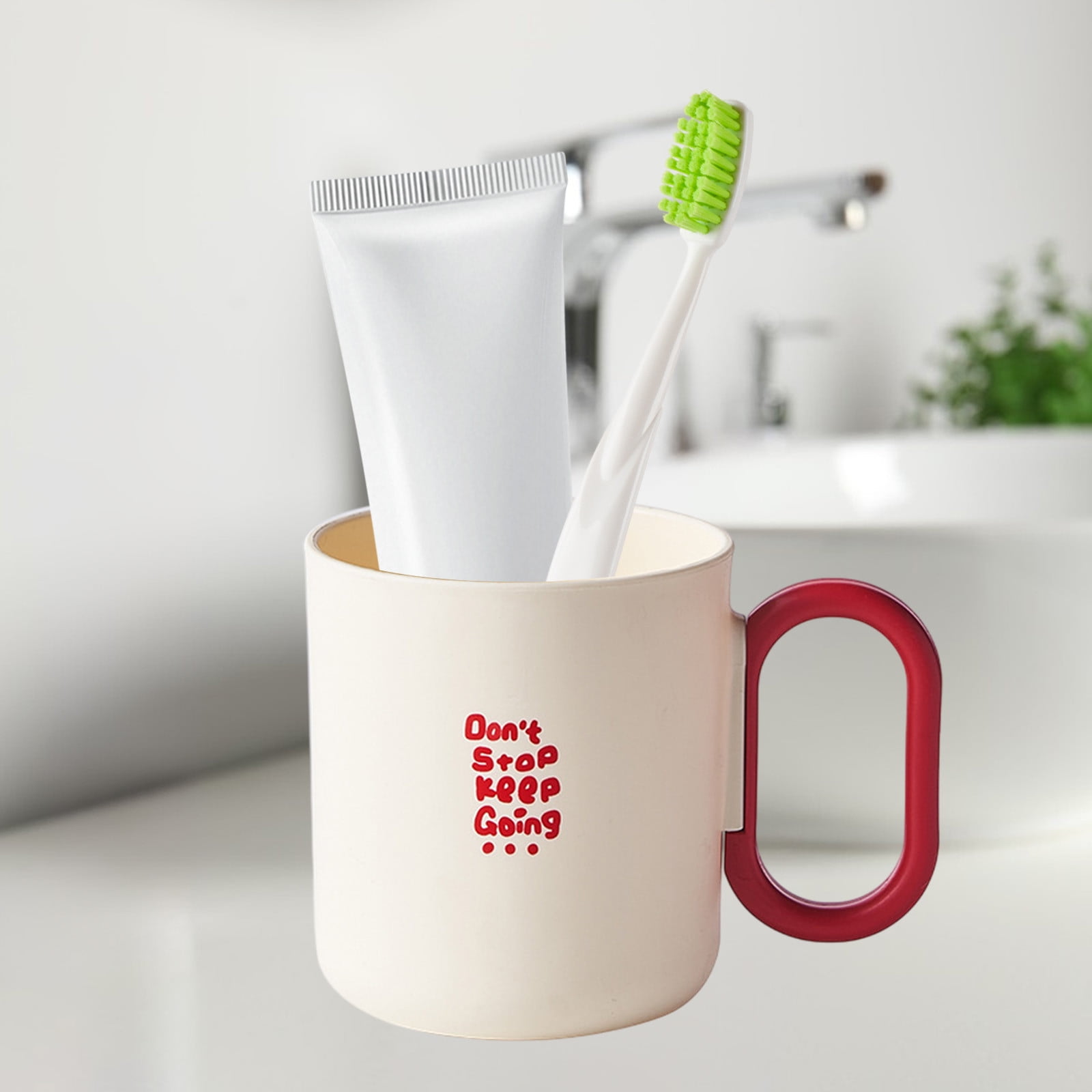 Mouthwash Cup Plastic Brushing Tumbler | Non Slip Handle | Ergonomic ...