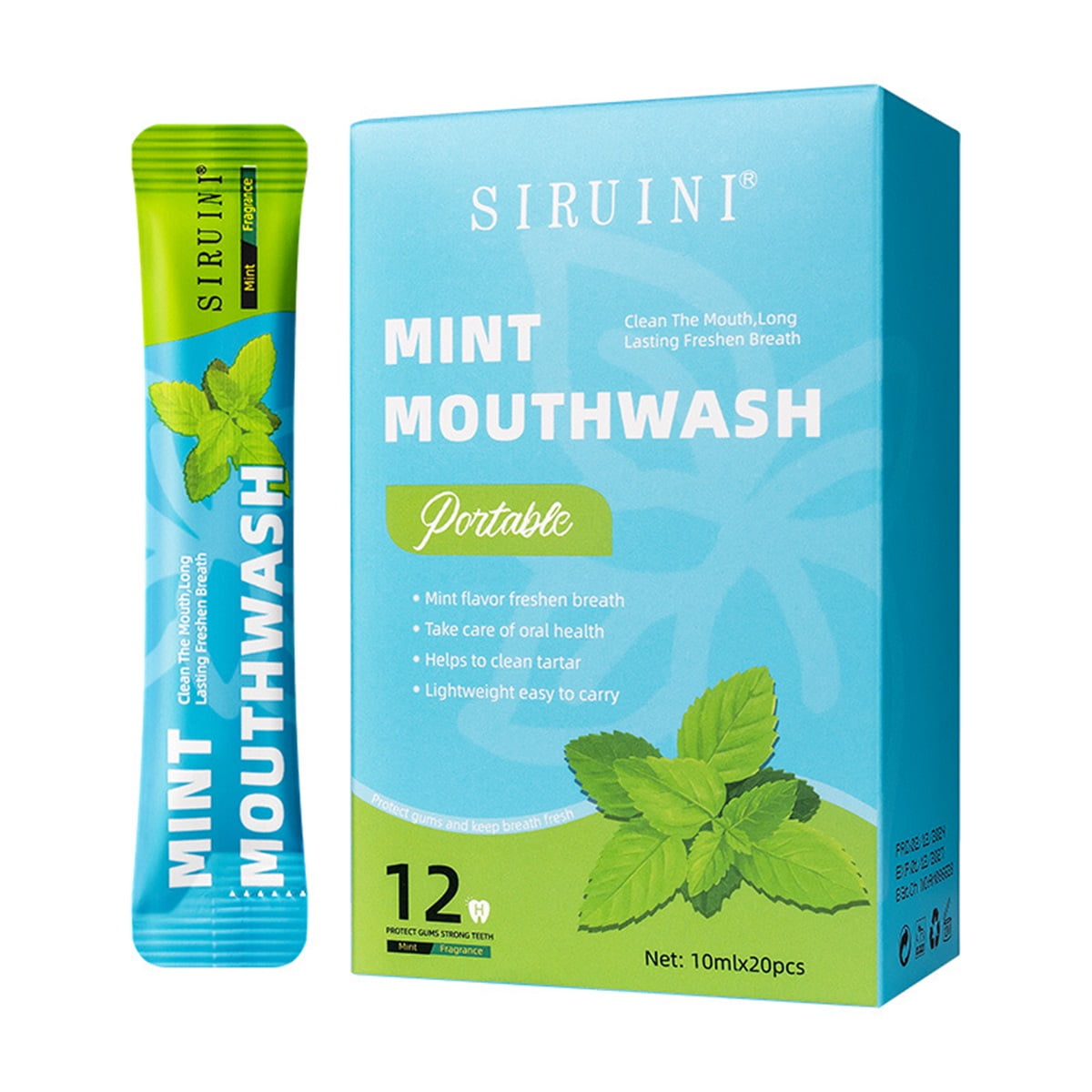 Mouthwash Travel Size Portable Packets to Go, & Fluoride Free Fresh ...