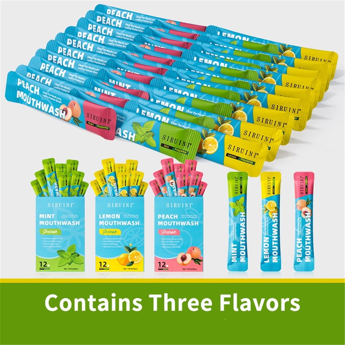 Mouthwash Travel Size Portable Packets to Go, & Fluoride Free Fresh ...