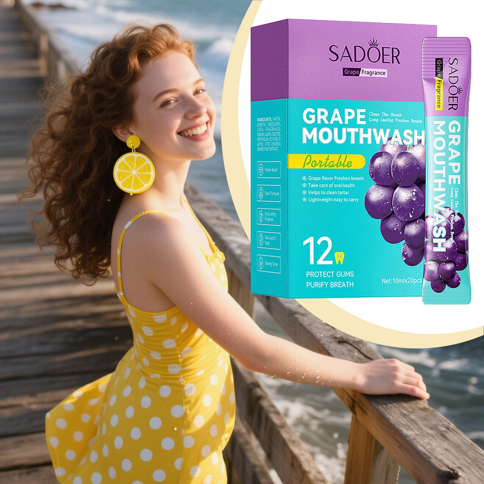 Mouthwash Travel Size Portable Set - 20 Individual 10ml Packs, Fresh ...