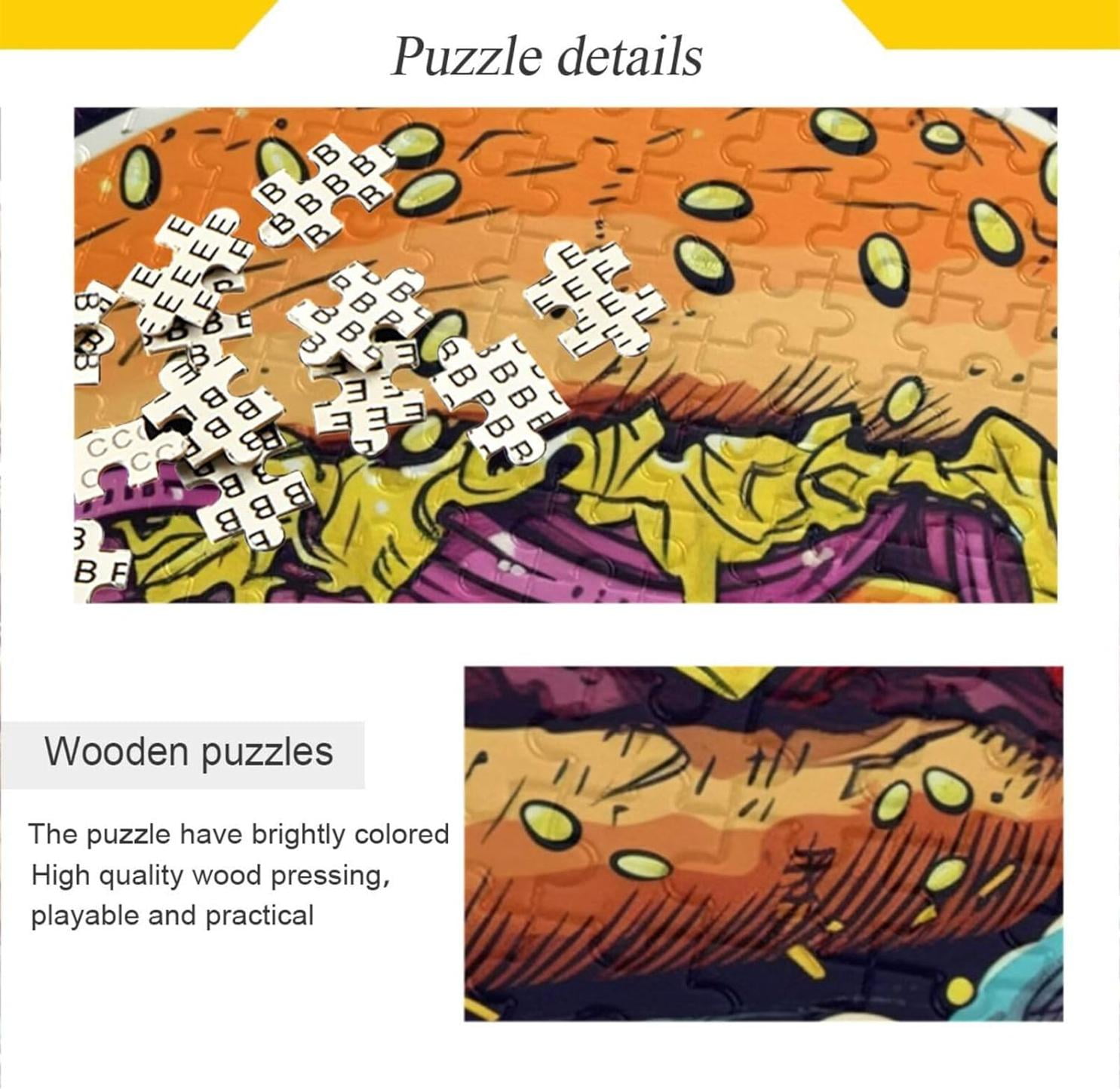 Mouthwatering Burger Jigsaw Puzzle 1000 Pieces, Zigsaw with Storage Bag ...