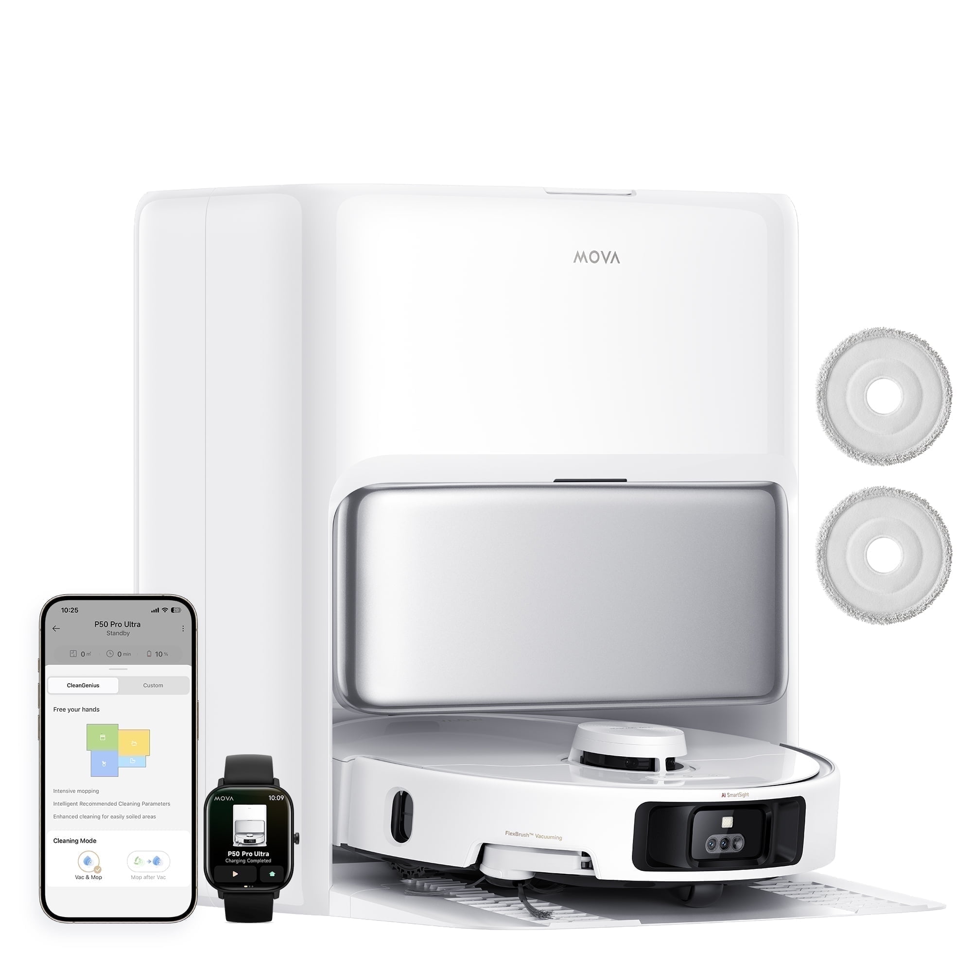 MOVA P50 Pro Ultra Robot Vacuum Cleaner Removable&Liftable Mop,Anti ...