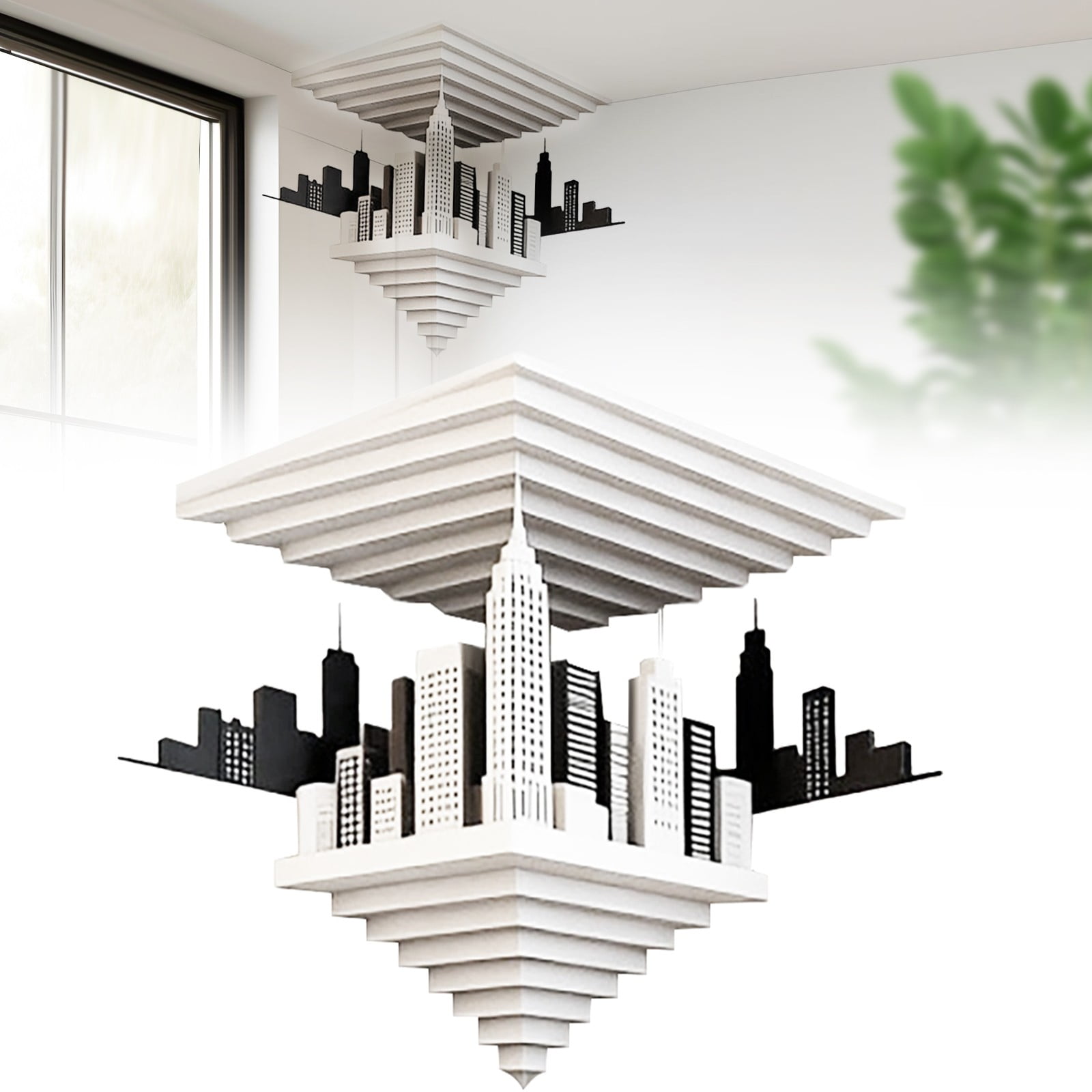 Movable 3D Optical Illusion Wall Art Decals – “Impossible Corners” Peel ...