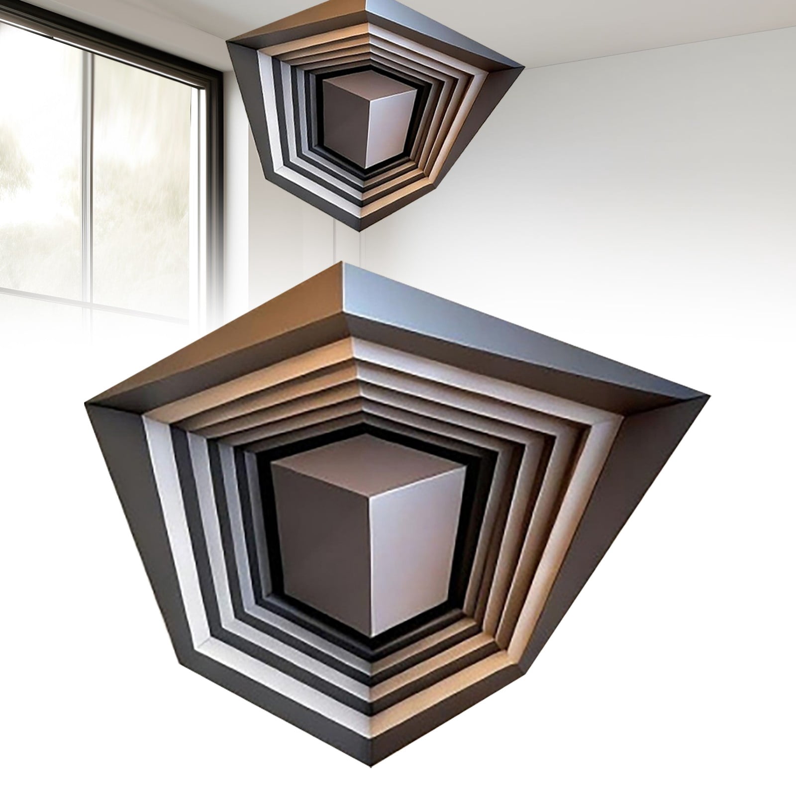 Movable 3D Optical Illusion Wall Art Decals – “Impossible Corners” Peel ...