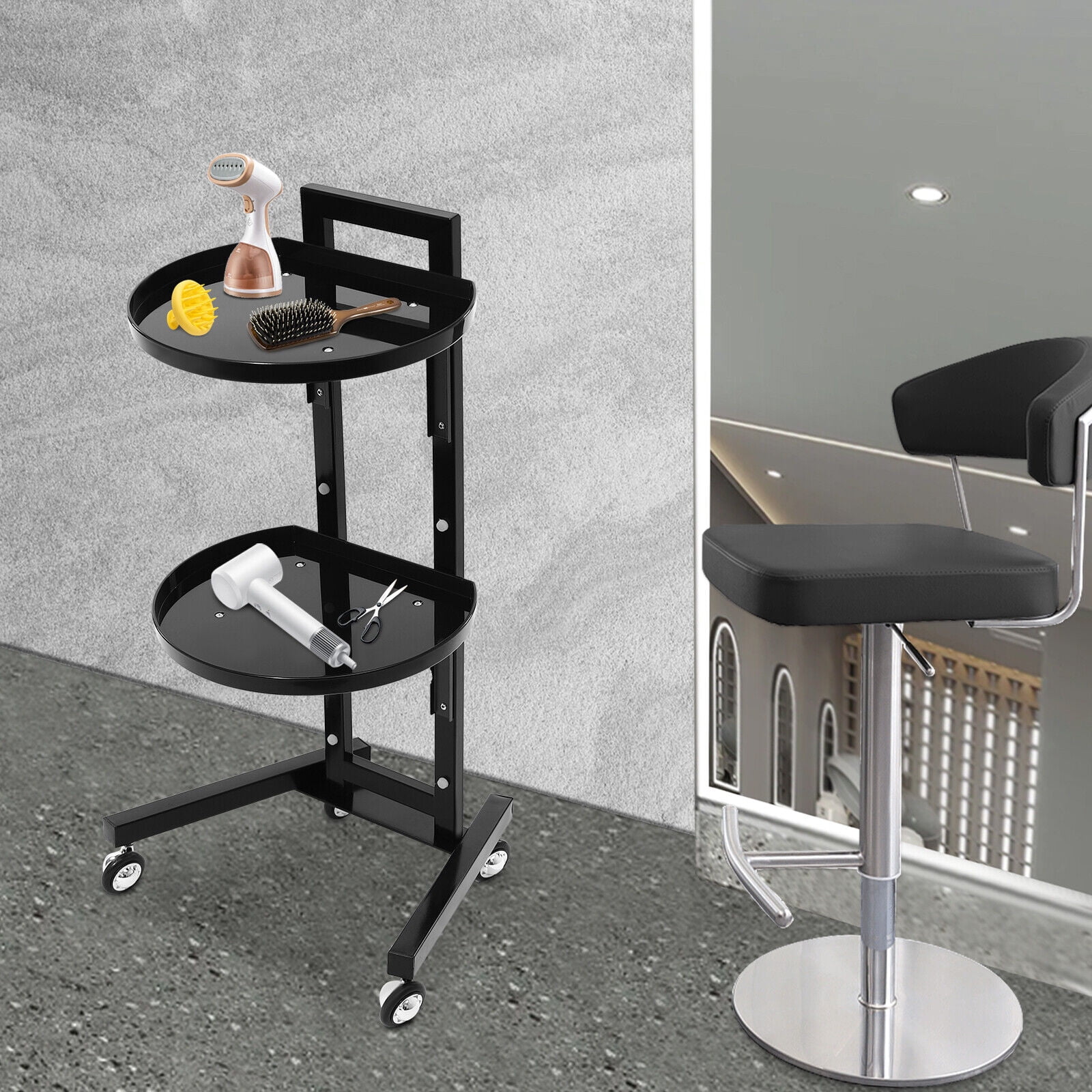 Movable Adjustable Salon Tray Station Hairdressing Service Trolley W ...