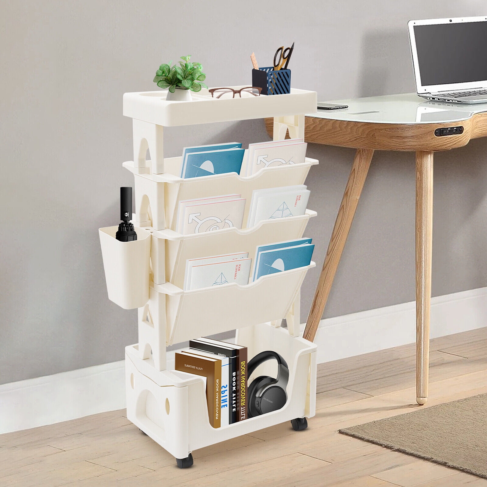 Movable And Fixable Unique Bookcase Combination Of Tilted Design And ...