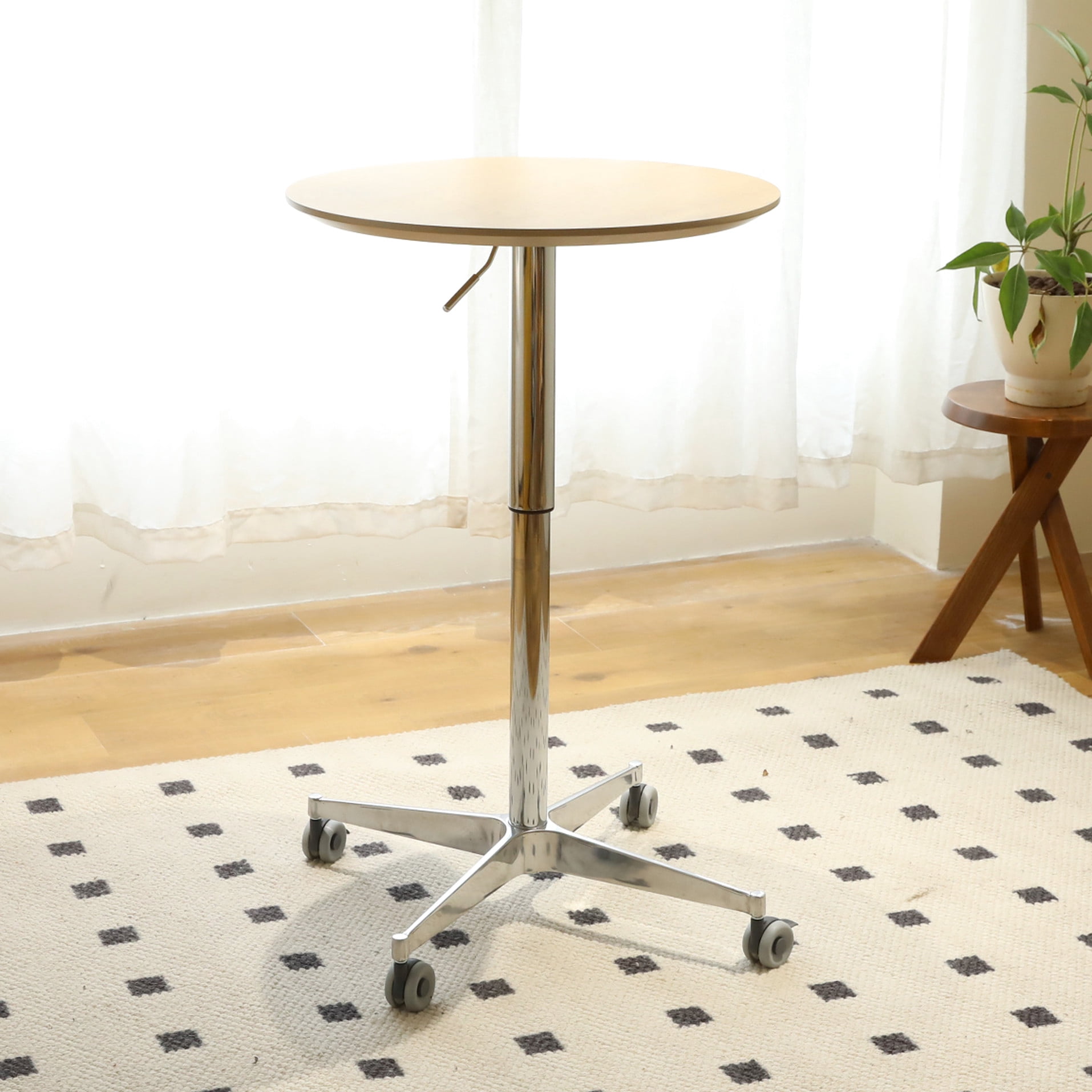 Movable Bar Table With Adjustable Feature, Aluminum Alloy Base, 24 Inch ...
