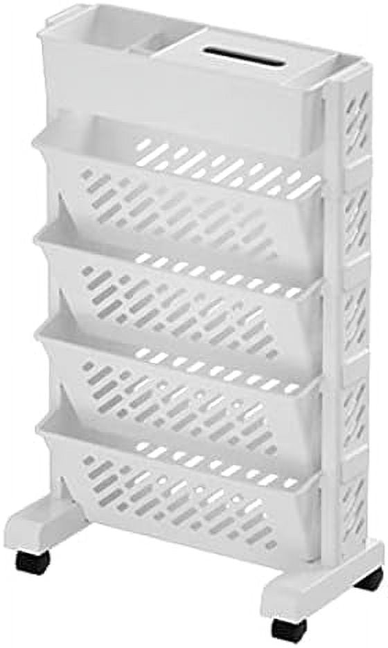 Movable Bookshelf Cart Rotatable Removable Plastic Multifunctional ...