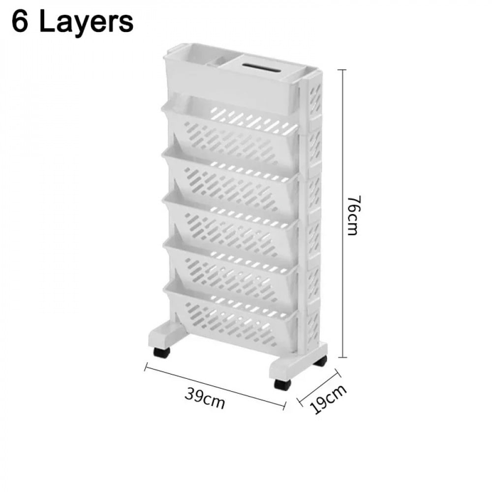 Movable Bookshelf on Wheels 5/6 Layers Classroom Bookshelf Movable ...