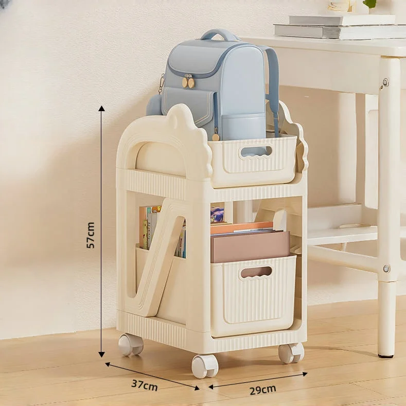 Movable Bookshelves Rolling Cart School Bag Shelves Drawer Style ...