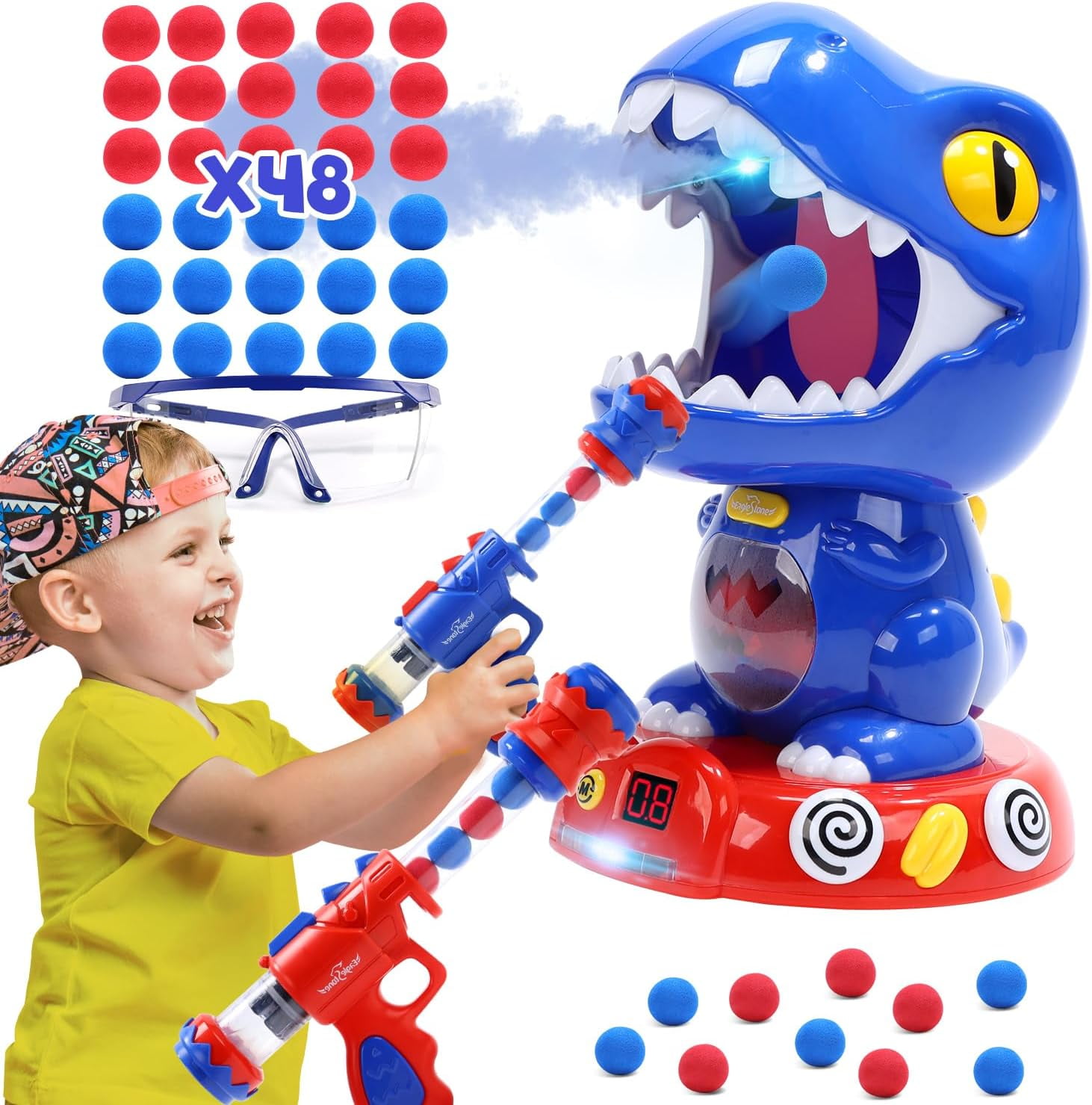 Movable Dinosaur Shooting Toys for Kids,Electronic Target Shooting ...