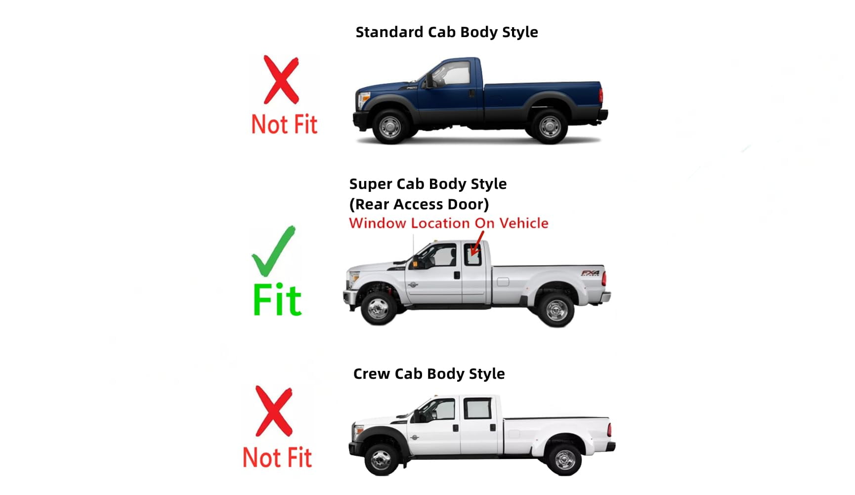 Ford F250-F750 2 Door Super Cab 2000-2016 Movable Left Side Rear Door ...