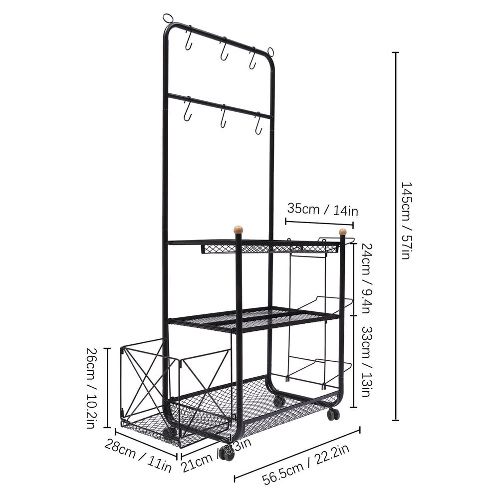 Movable Garage Storage Shelf Organizer Metal Sports Equipment Shelves 3 ...