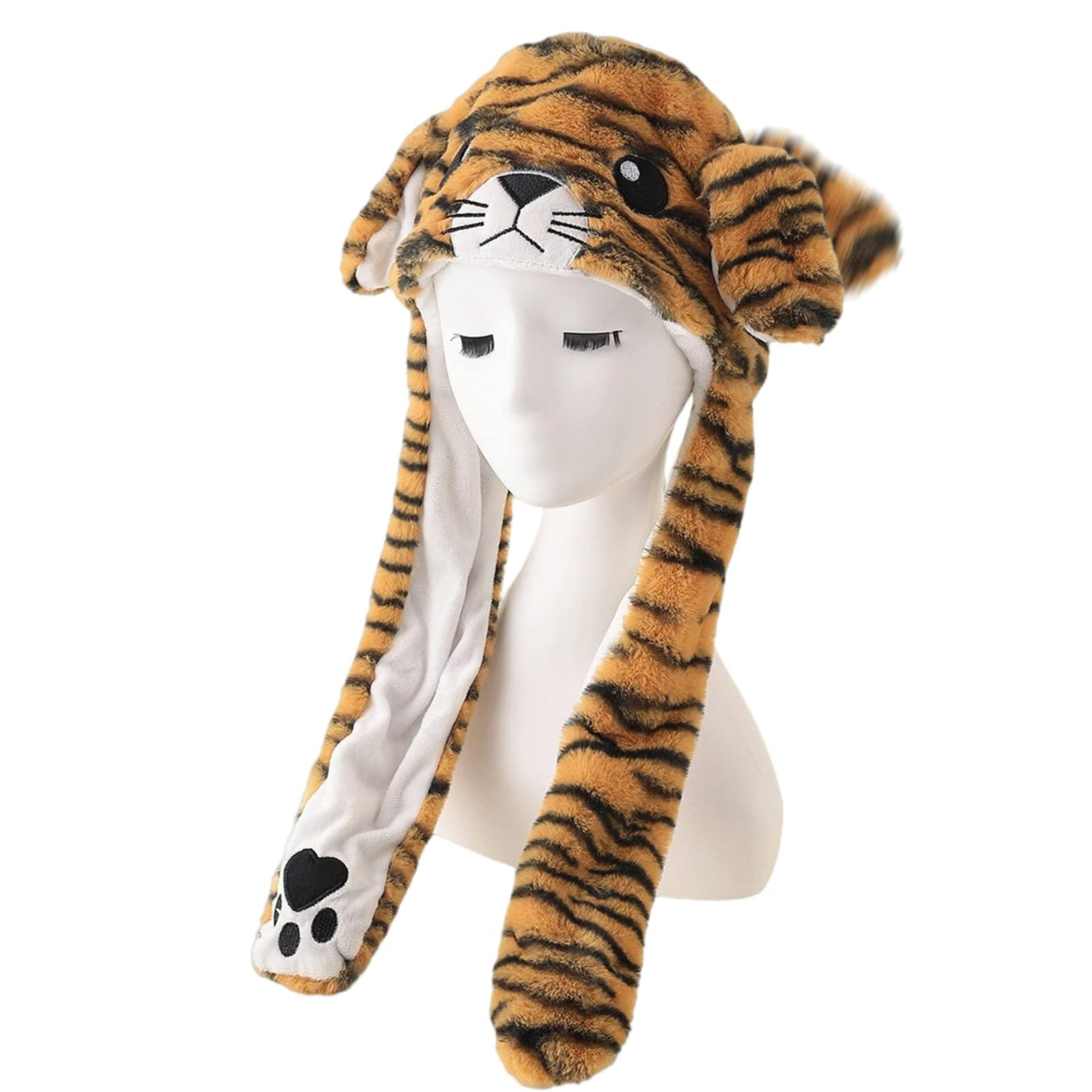 Movable Hat, Tiger Pop Up Ears, Animal Hat Ears, Plush Hat, Movable ...