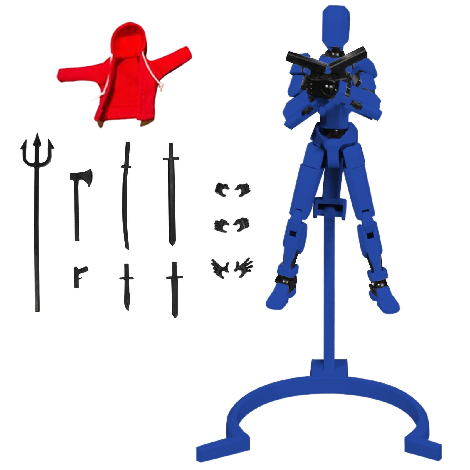 Movable Joint Action Figure with Red Clothing - Customizable Robot ...