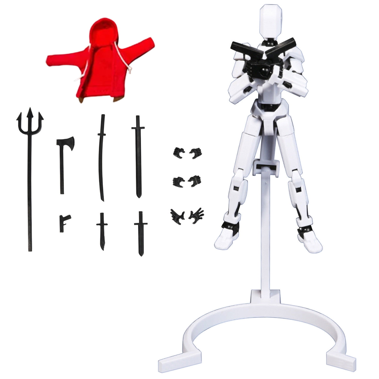 Movable Joint Action Figure with Red Clothing - Customizable Robot ...