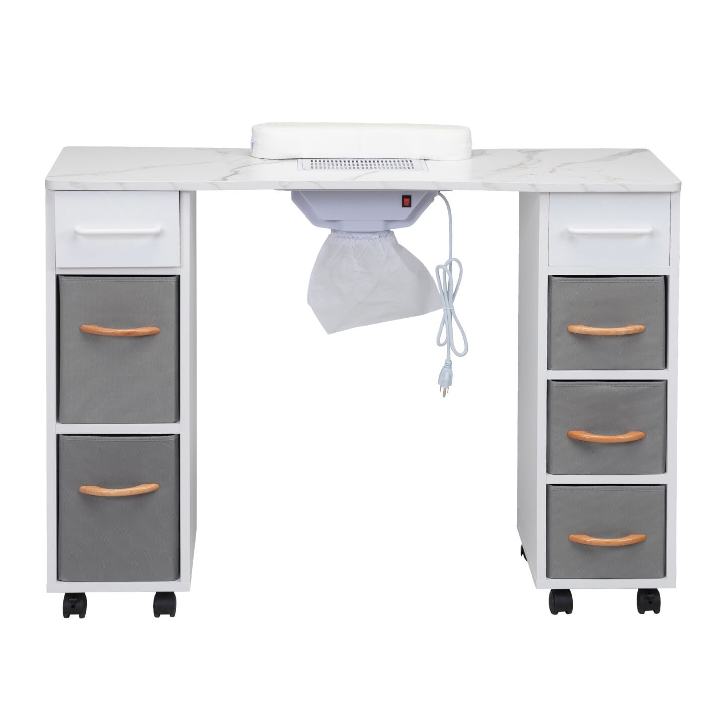 Movable Manicure Table Nail Desk with Electric Dust Collector and ...