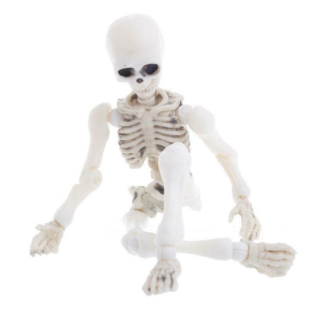 Movable Mini Human Skeleton Figure - 3.54" Halloween Decoration ...
