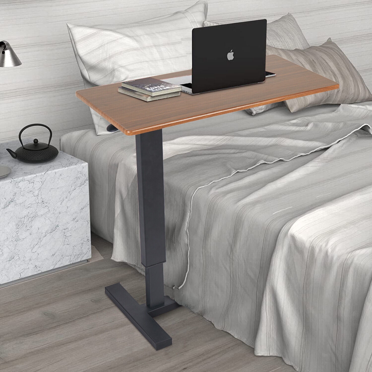 Movable Overbed Bedside Table Lift Desk Tray Table With Wheels for ...
