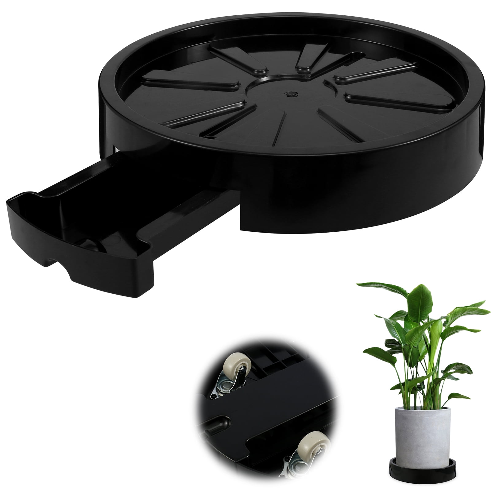 Movable Planter Roller Base Solid Planter Base with Hidden Wheels Load ...