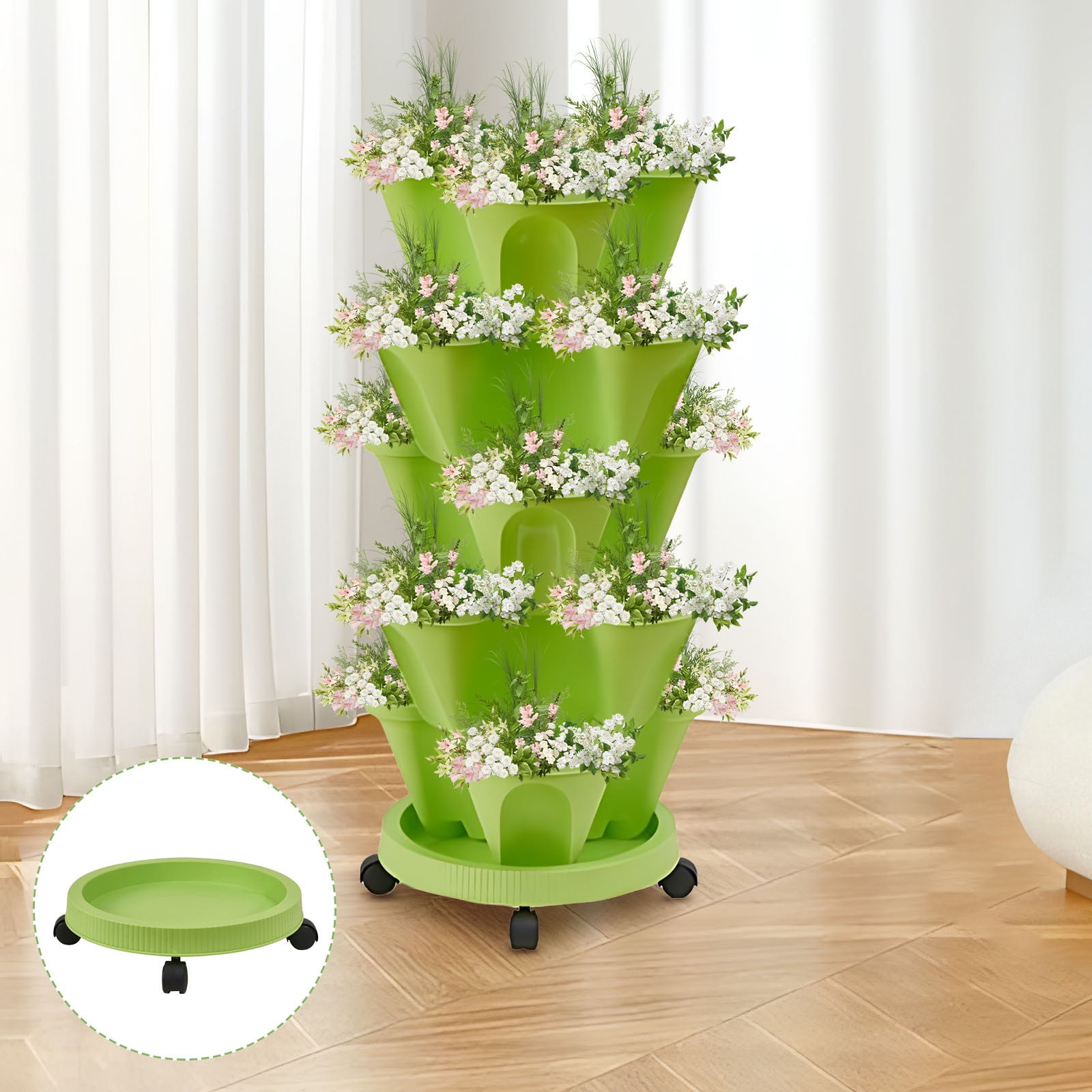 Movable Planting Tray for Strawberry Pots – Stackable 3D Planting Basin ...