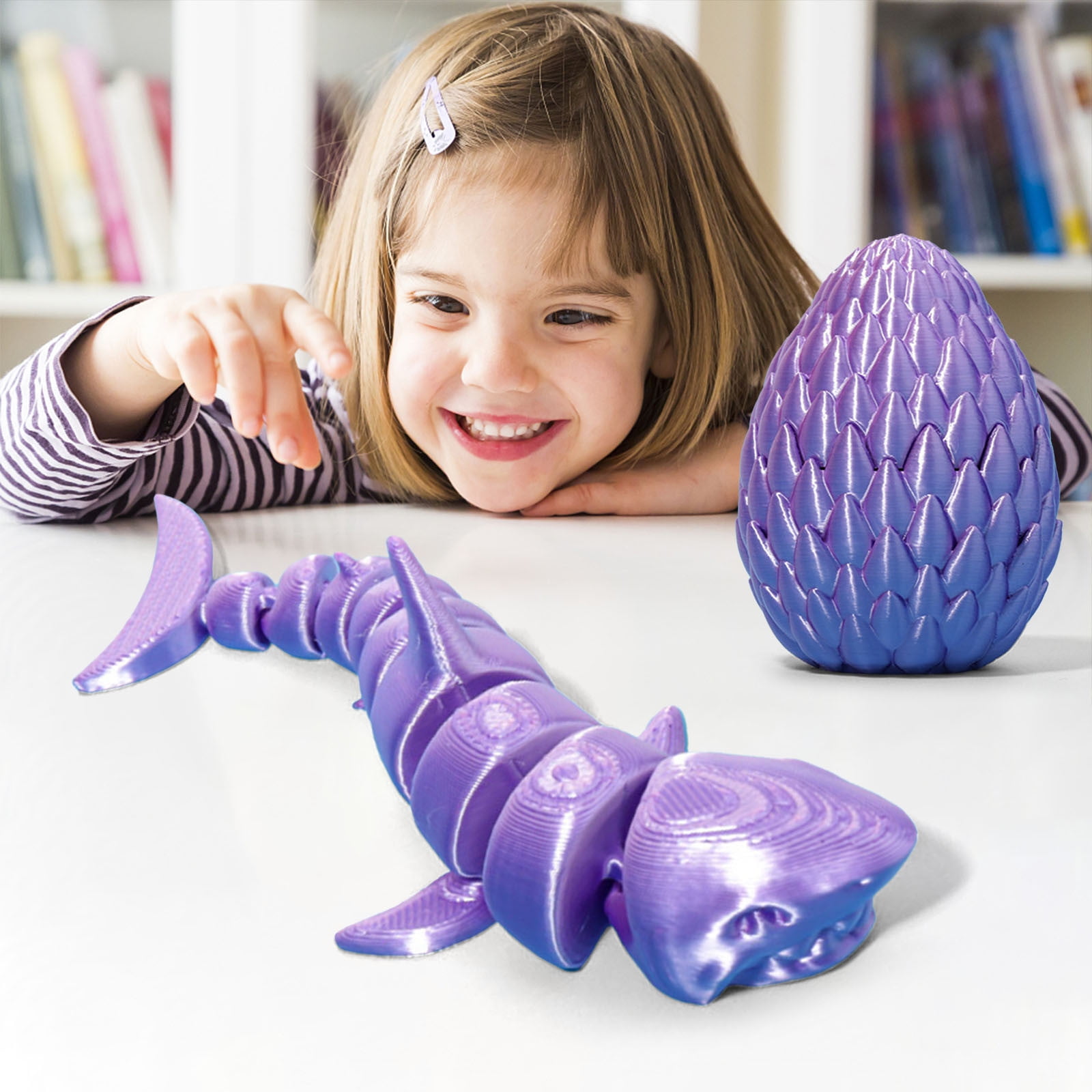 Movable Realistic Shark Ornament with Eggs for Fish Tank Coffee Table ...