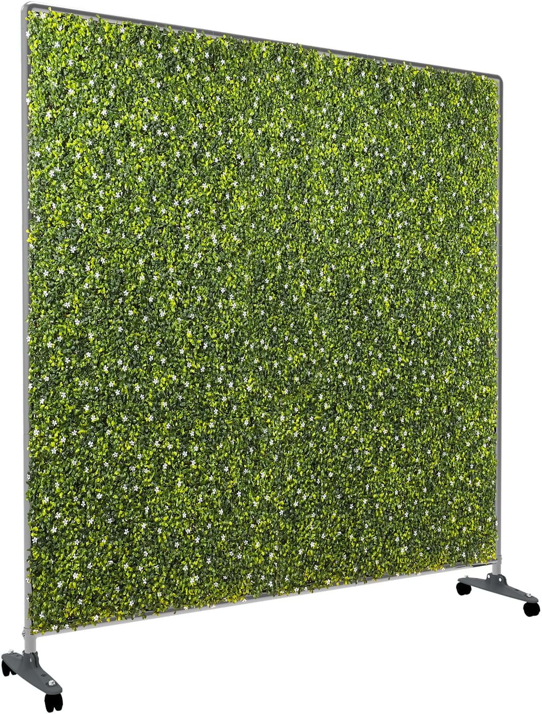 Movable Room Divider 60" H x 60" W Artificial Boxwood Portable Divider ...