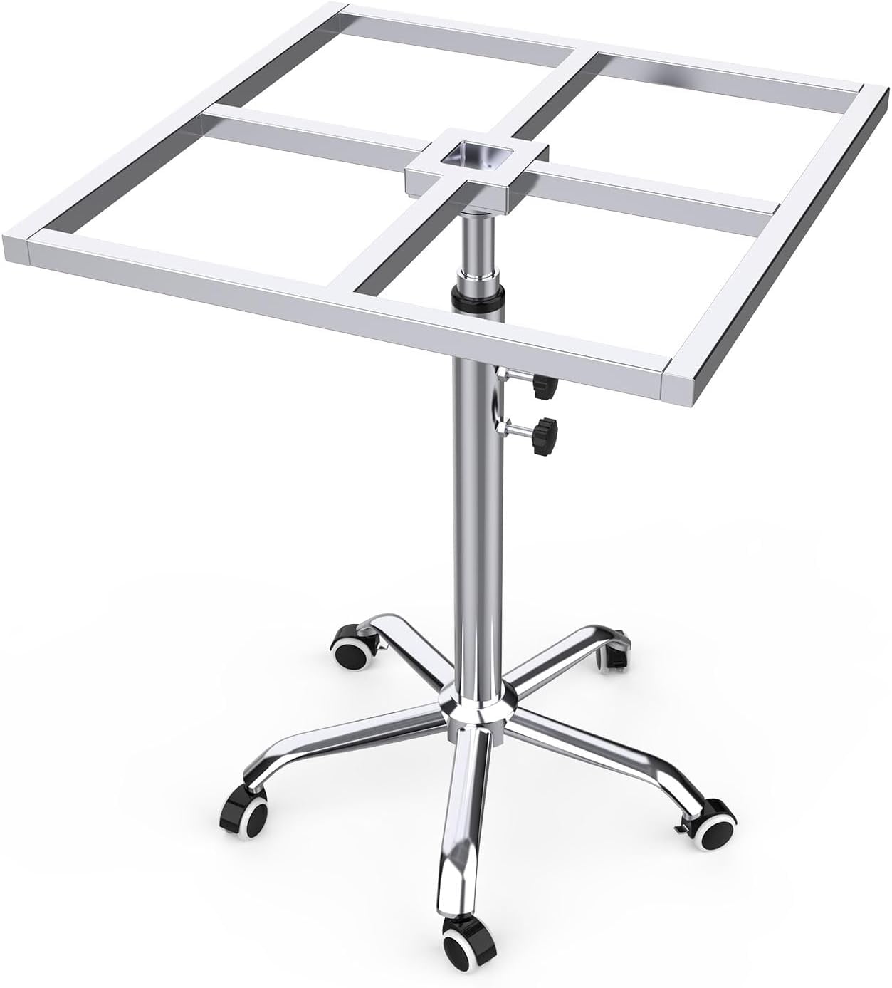 Movable Rotating Paint Rack with Wheels, Adjustable Height Stainless ...