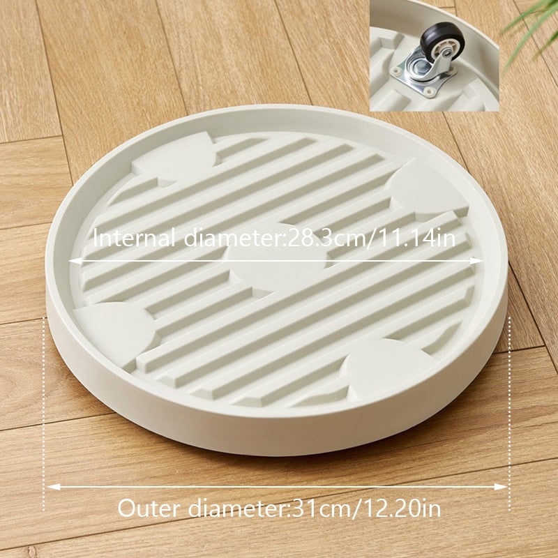 Movable Round Planter Pot Tray With Wheels Dolly Trolley Pallet Outdoor ...