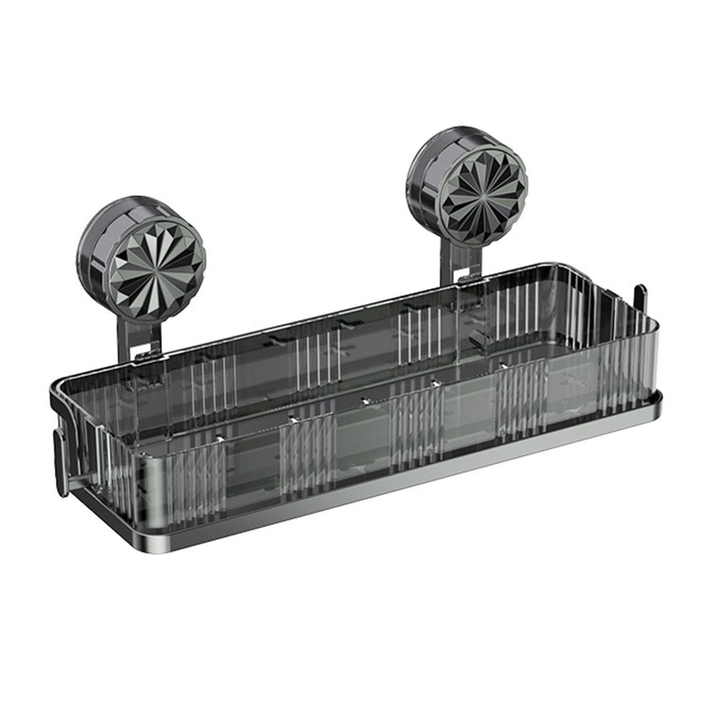 Movable Shower Shelf Suction Cup, No-Drill Wall Mounted Storage Holder ...