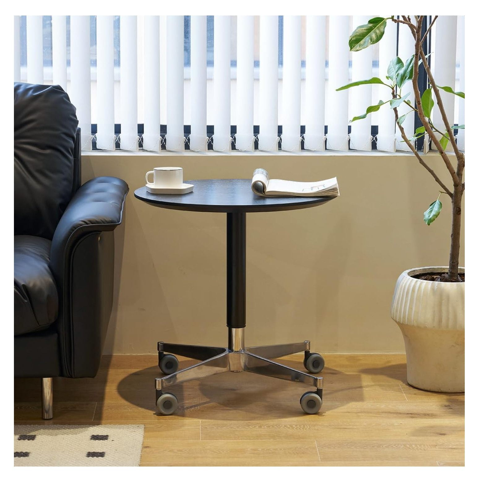 Movable Side Table 360 Swivel Coffee Table End Table with Aluminum Star ...