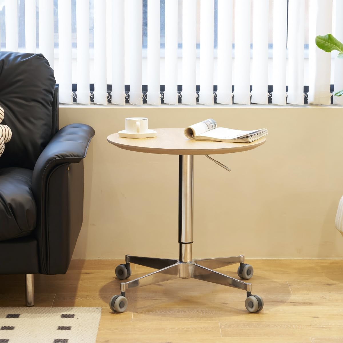 Movable Side Table 360 Swivel Coffee Table End Table with Aluminum Star ...