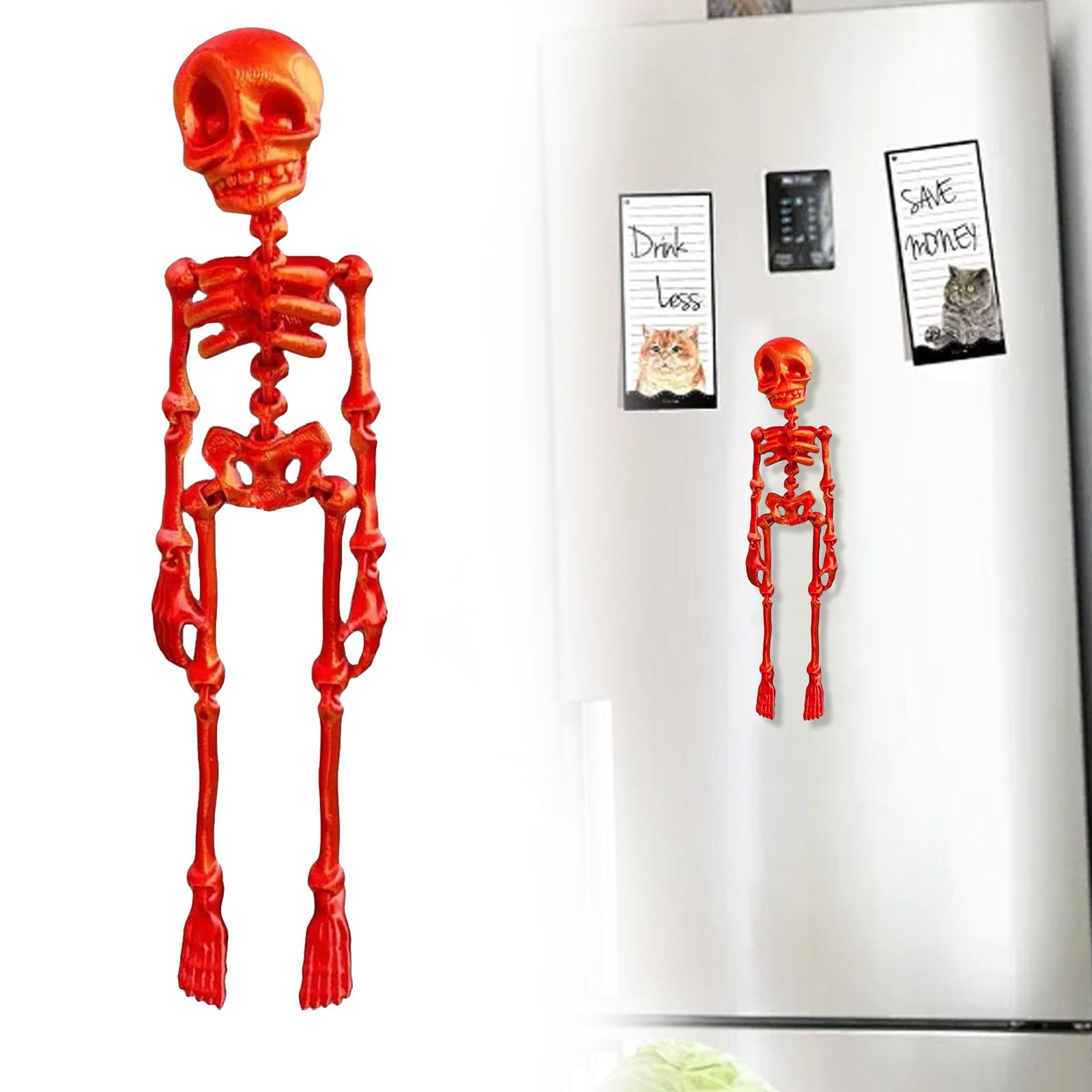 Movable Skeleton Fridge Magnet 7.8in 3D Printed Skull with Articulated ...