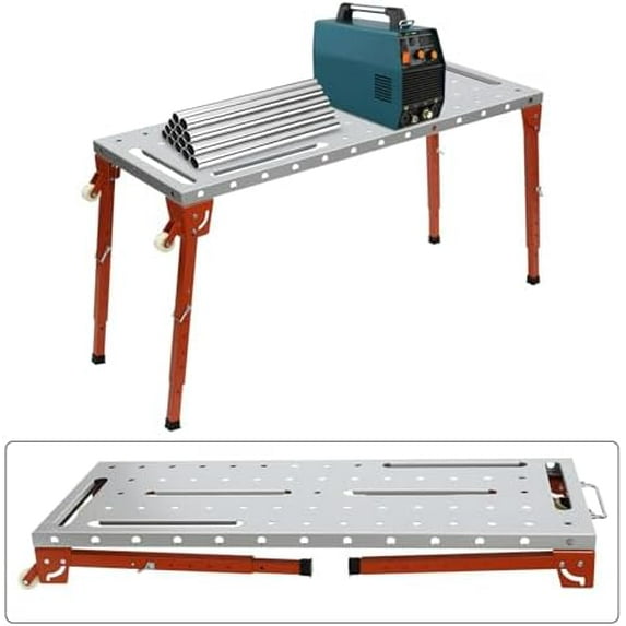 Movable Welding Table,46"x18"Movable Welding Workbench Table,Easy Setup ...