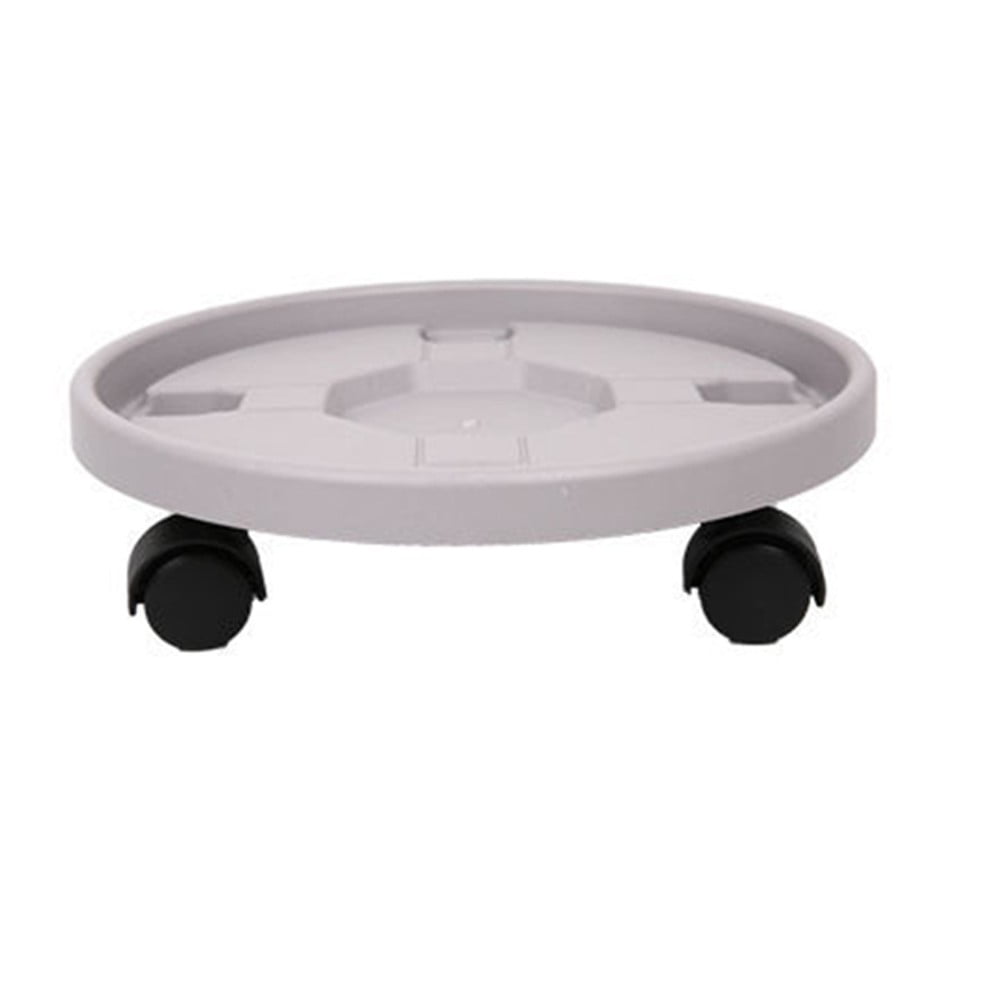Movable flower pot tray with wheels Round flower pot rack with roller ...