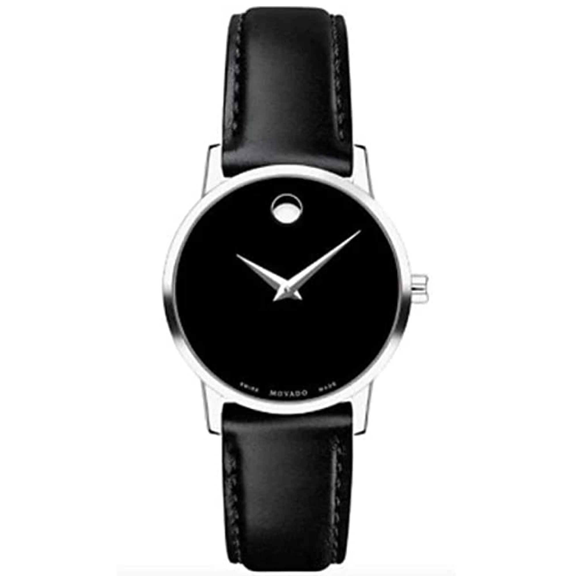 Movado Women's Museum Classic 0607317, Silver Tone Case, Black Leather ...