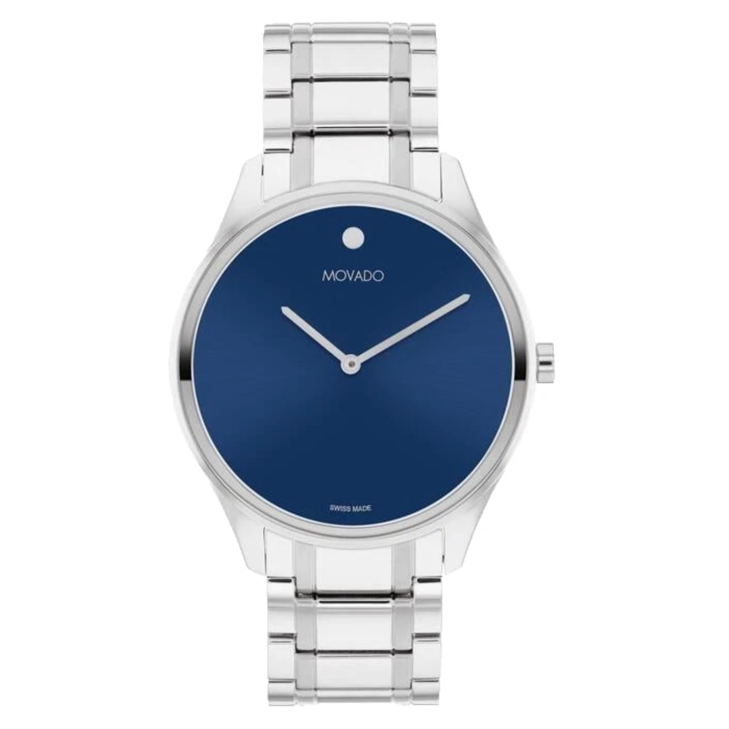Movado 0607957 Blue Dial Silver Stainless Steel Bracelet 39mm Mens ...