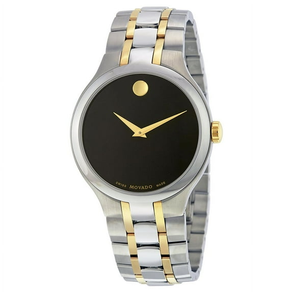Movado Men's Two Tone Stainless Steel Watch with Black Dial, Swiss ...