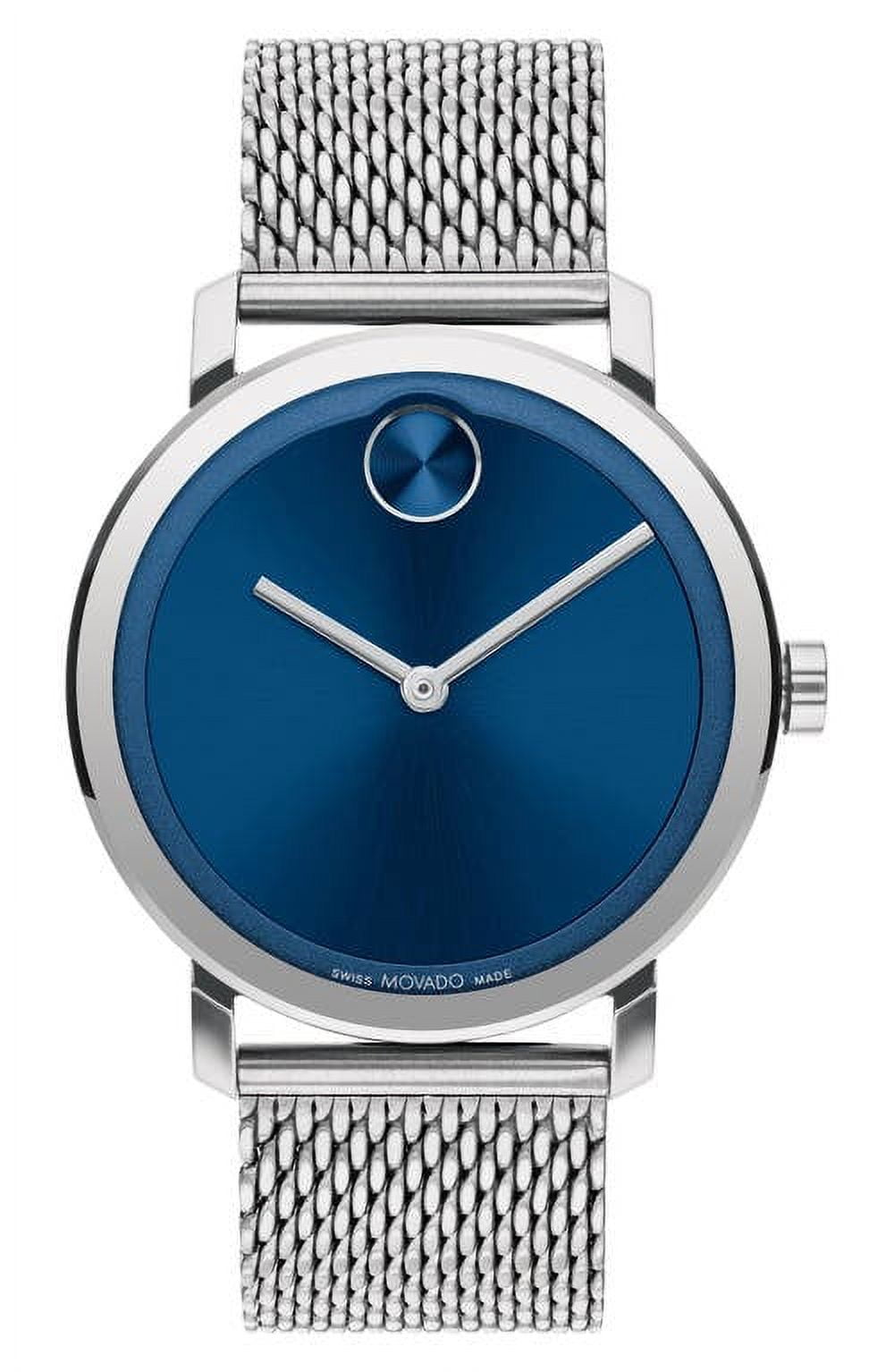 Movado Bold Evolution Mesh Strap 40mm Blue Dial Men's Watch 3600901 ...