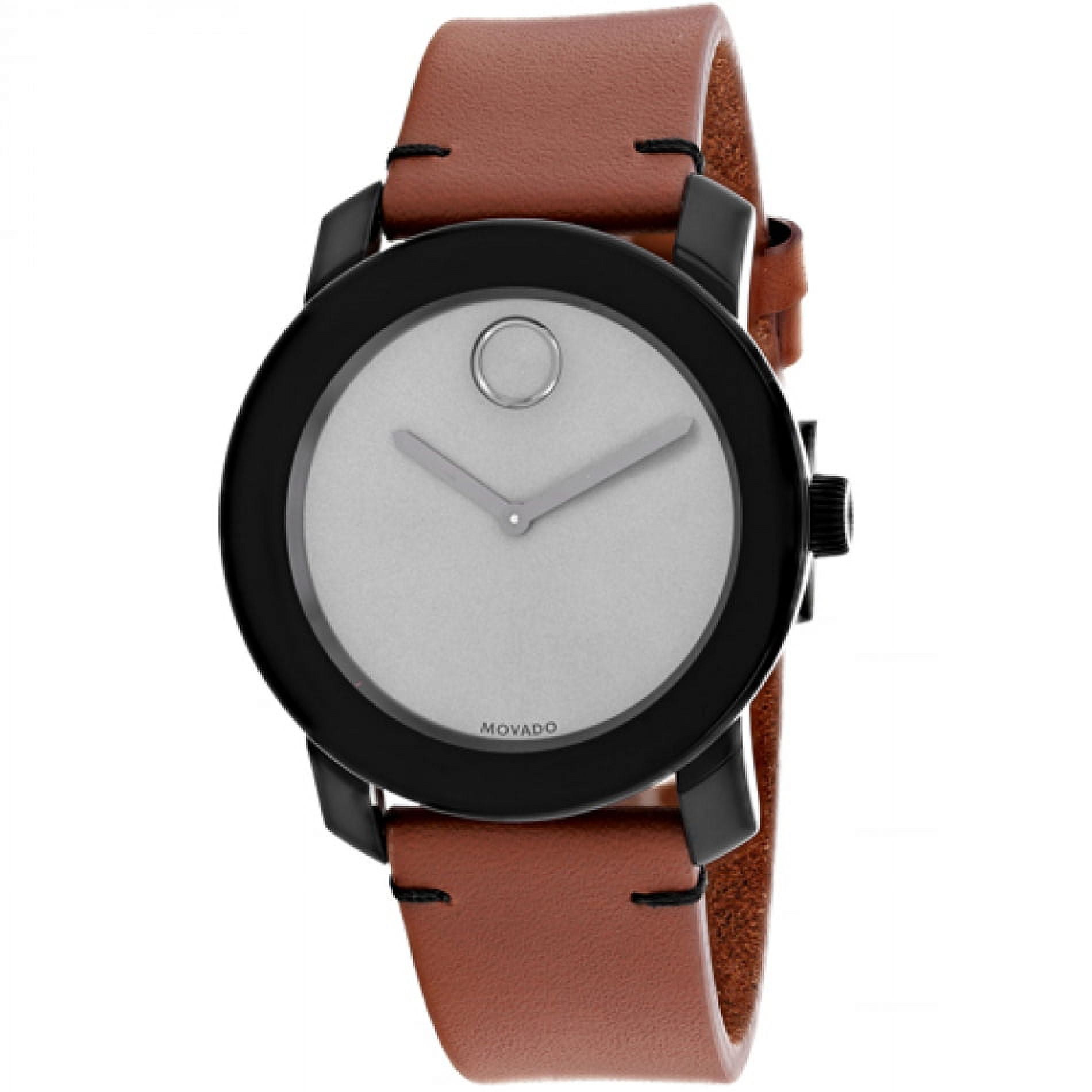 Movado Bold Men's Brown/Black Leather Analog Watch 3600442 - Walmart.com