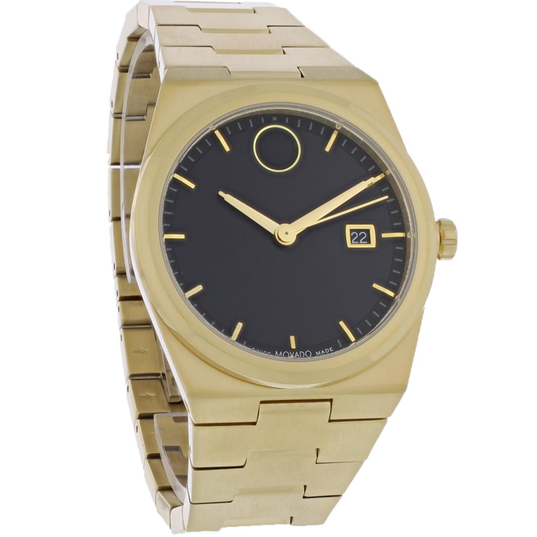 Movado Bold Quest Series Men's Gold Tone Stainless Steel Quartz Watch ...
