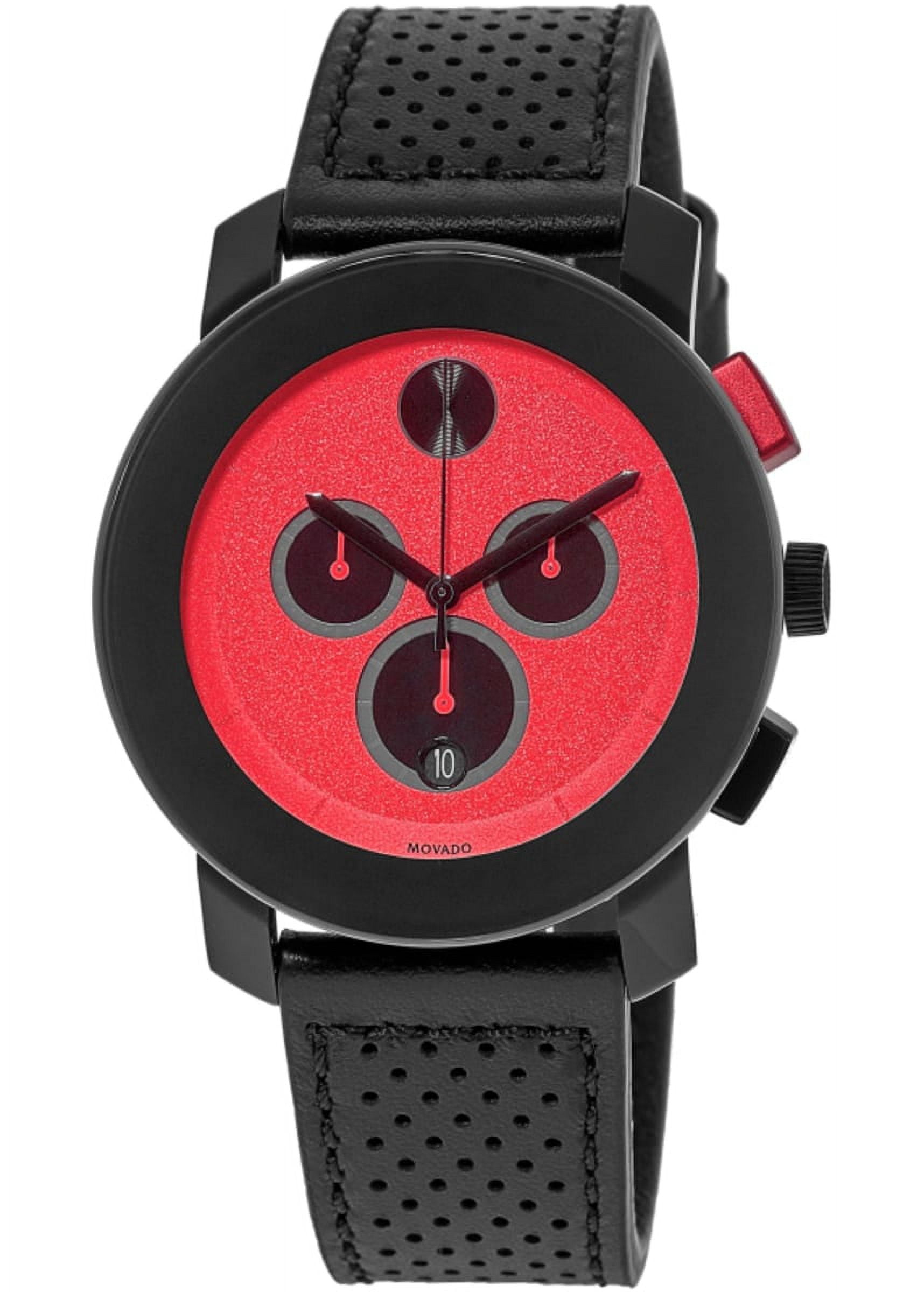Movado Bold TR90 Red Dial Leather Strap Men's Watch 3600765 - Walmart.com